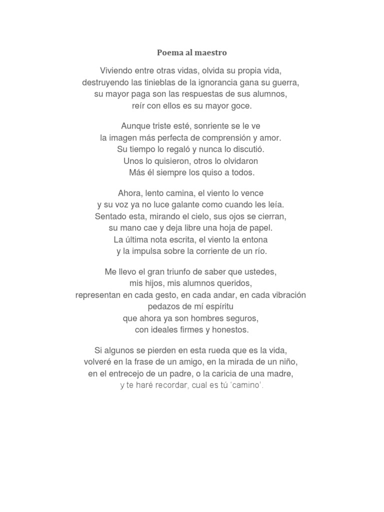 Poema Al Maestro | PDF
