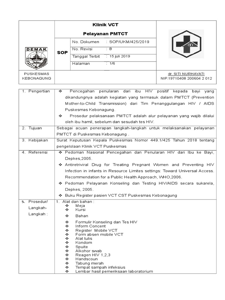 Sop Pelayanan PMTCT | PDF