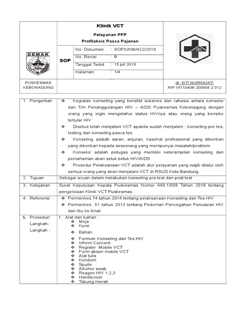 Prosedur Klinik VCT Puskesmas Kebonagung | PDF | Sains & Matematika