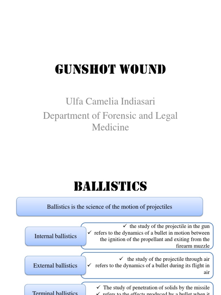 GUnShot Wound | Ballistics | Bullet