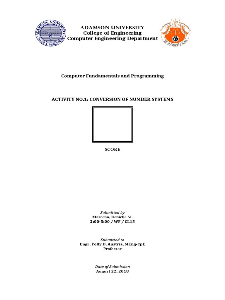 Adamson University College of Engineering Computer Engineering ...