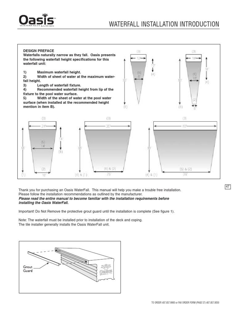 Oasis Pool Waterfall Original | PDF | Plumbing | Valve