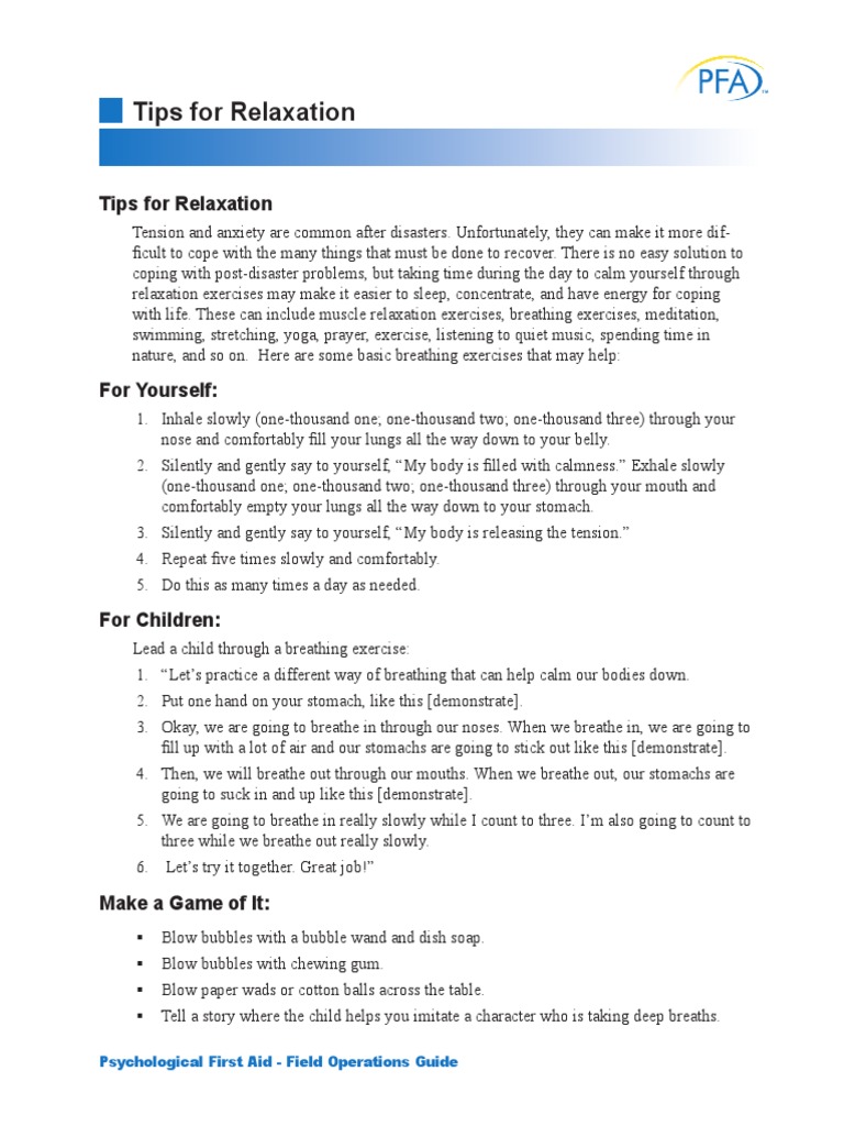 Tips For Relaxation | PDF