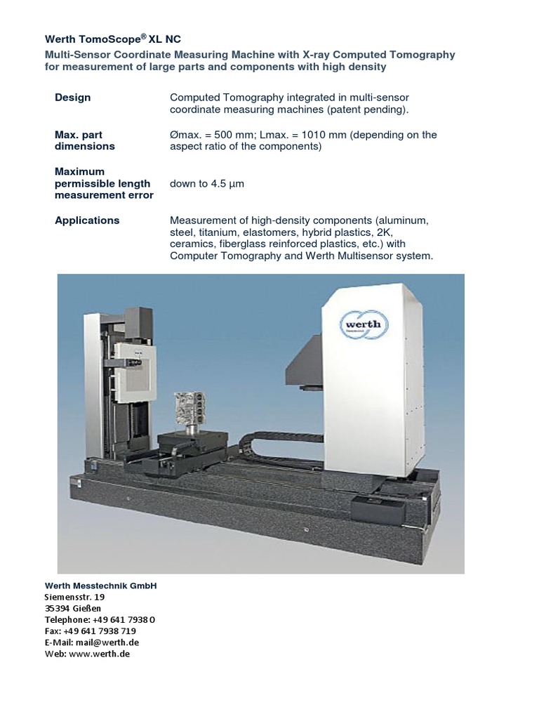 Multi-Sensor Coordinate Measuring Machine With X-Ray Computed ...