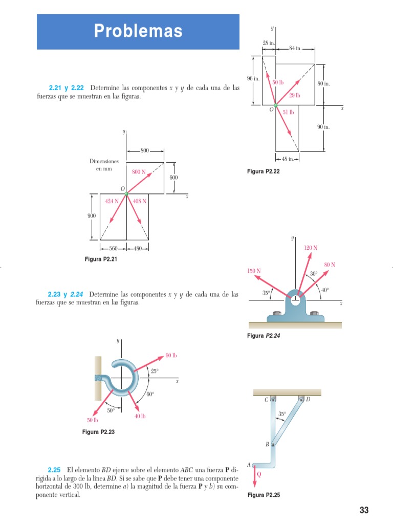 Composicion y Descomposicion de Fuerzas 2D EJERC2 | PDF | Naturaleza