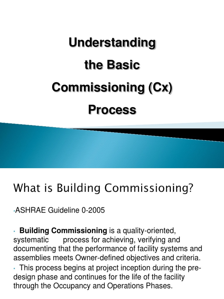 Understanding The Basic Commissioning (CX) Process | PDF