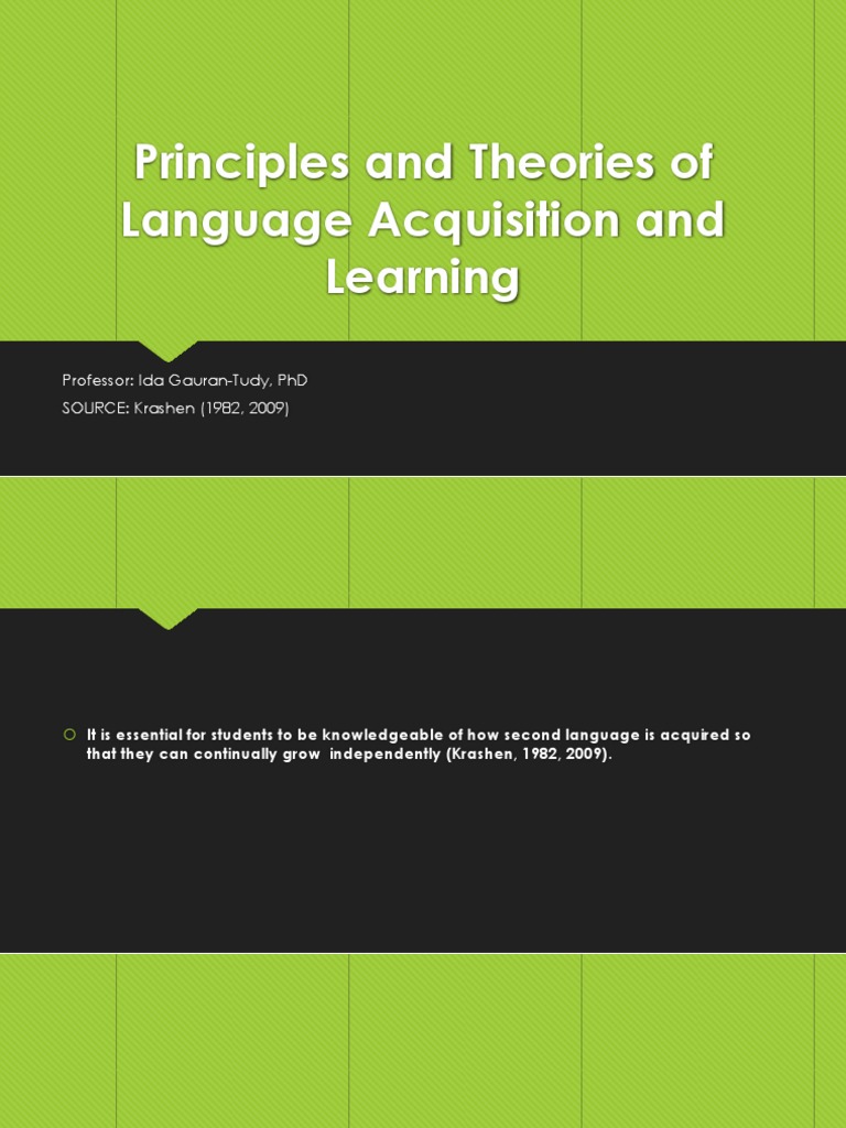 1 Principles and Theories of Language Acquisition and Learning | PDF ...