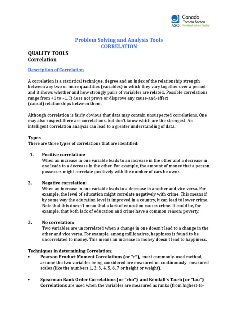 Correlation Rev 1 0 Pdf Correlation And Dependence Statistical Analysis