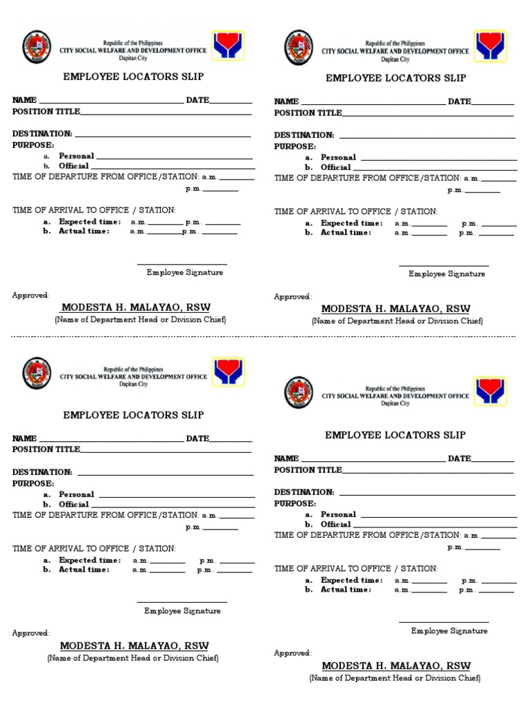 Employee Locators Slip Employee Locators Slip | Download Free PDF ...