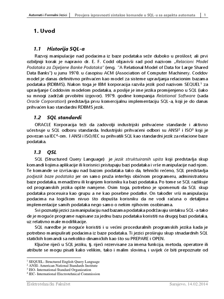 SQL - Ukratko | PDF