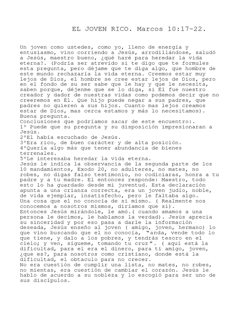 Ser El Joven Rico | PDF | Jesús | Iglesia Católica