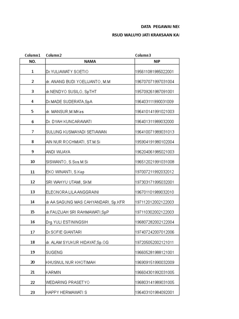 Data Pegawai Update | PDF