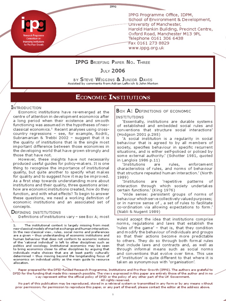 Ippg B P N - T J 2006 S W & J D: Conomic Nstitutions | Download Free ...