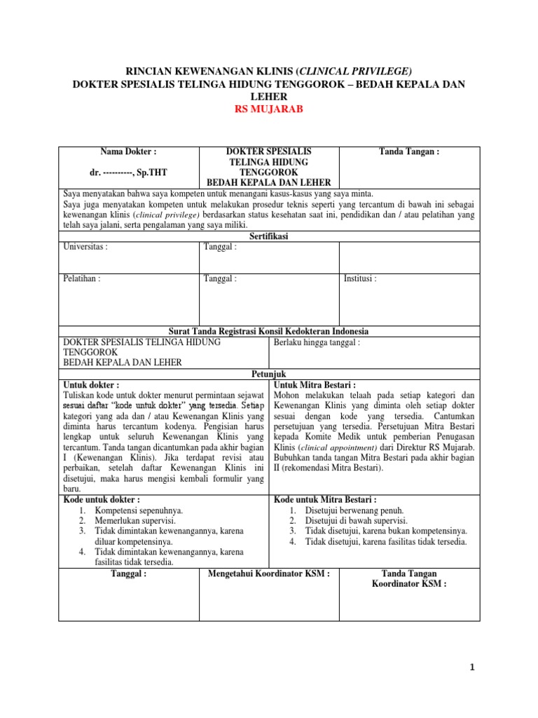 Contoh RKK THT | PDF