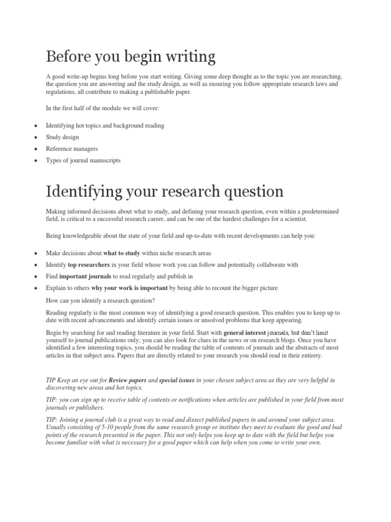 Writing A Manuscript | PDF | Citation | Academic Journal