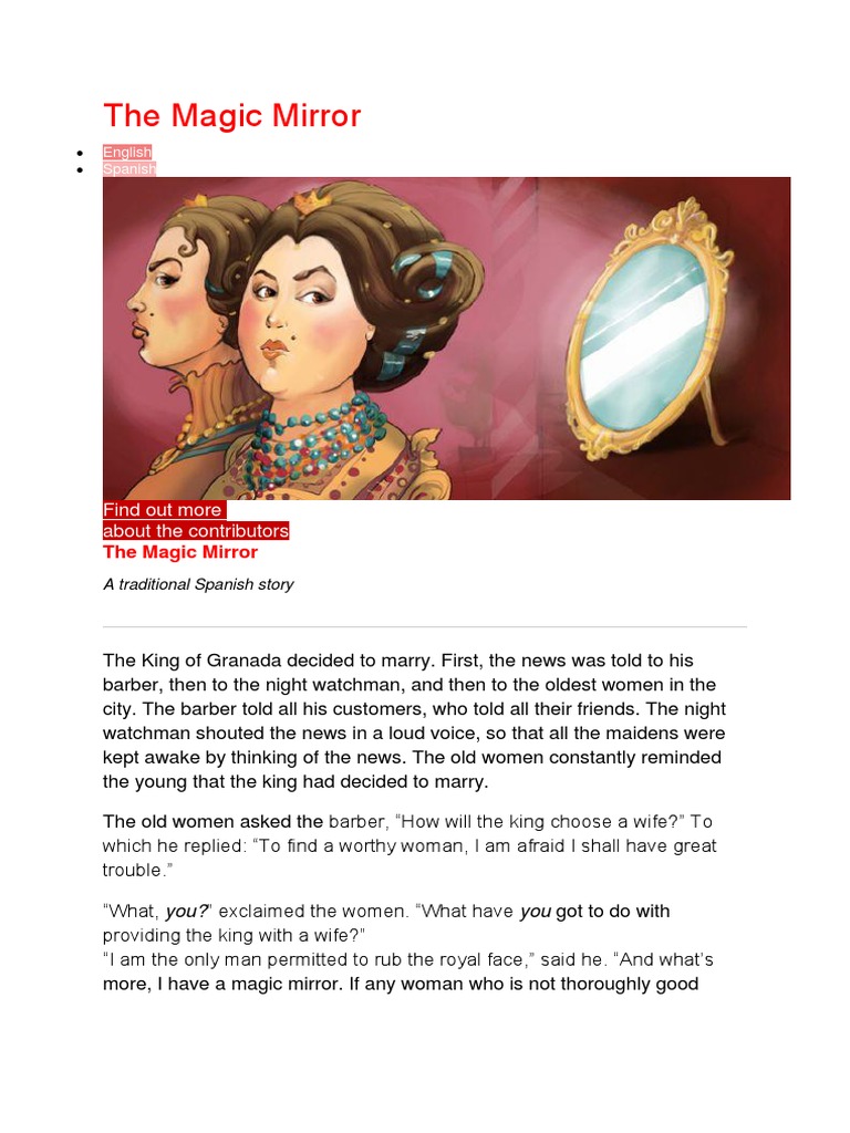 The Magic Mirror Reveals Inner Worth: A Spanish Folktale About How a ...