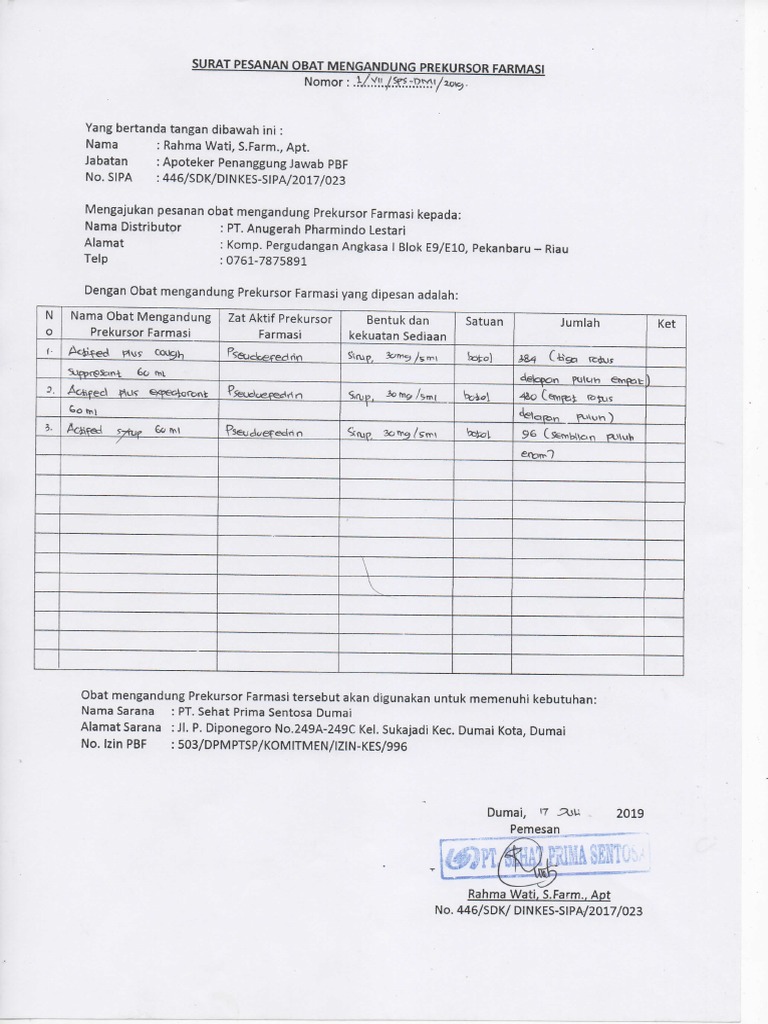 Surat Pesanan PO GSK DMI | PDF