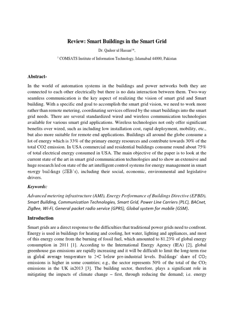 Review: Smart Buildings in The Smart Grid: Abstract | PDF | Smart Grid ...
