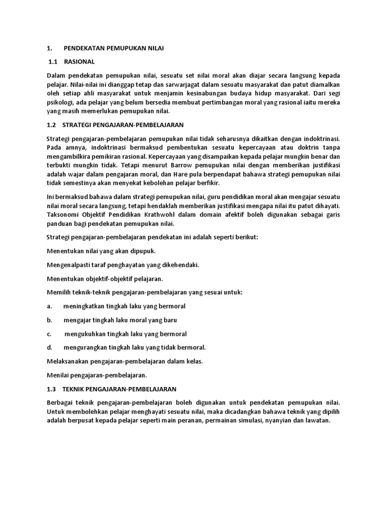 Pendekatan Pendidikan Moral | PDF