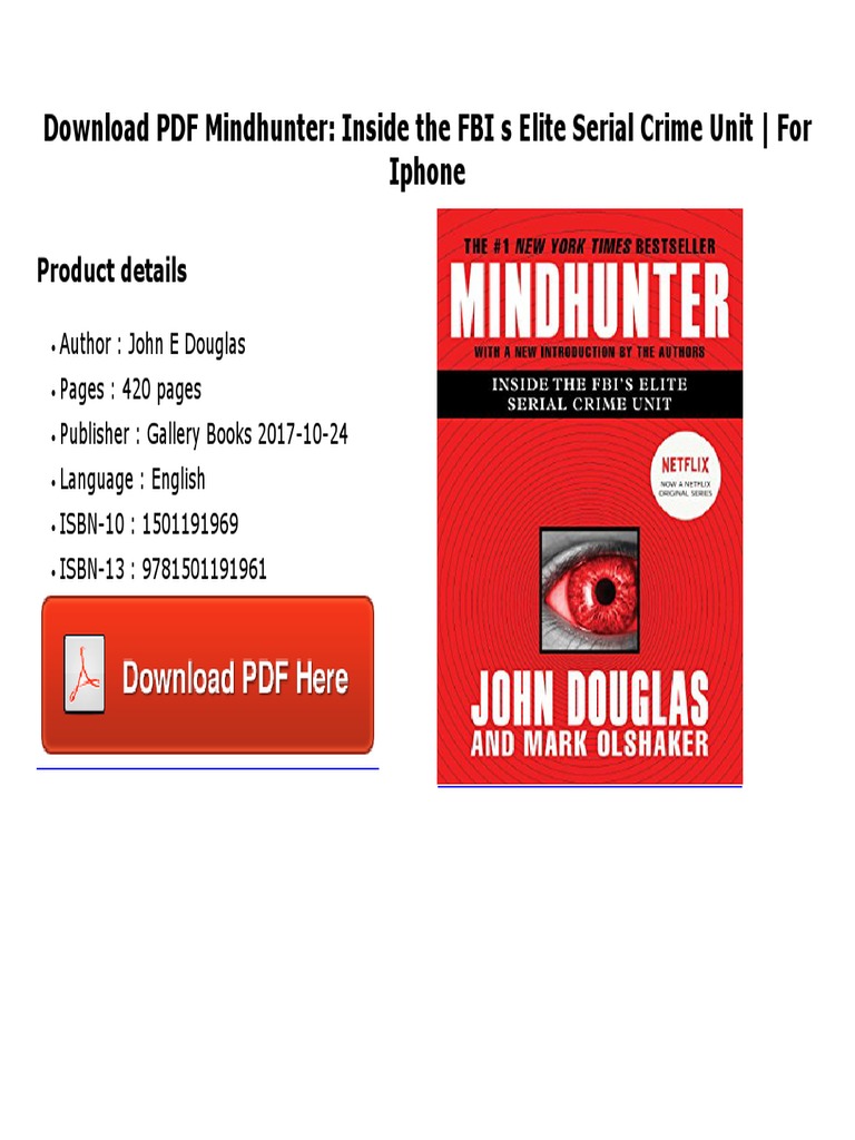 PDF Mindhunter: Inside The FBI S Elite Serial Crime Unit - For Iphone ...