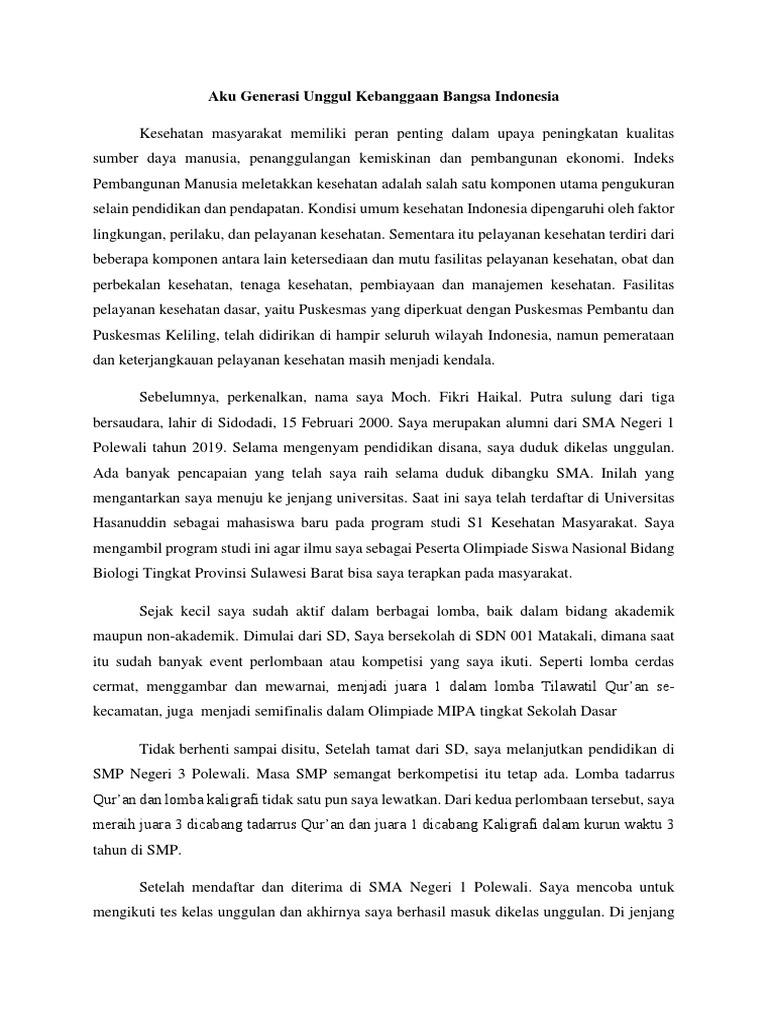 Contoh Essai Beasiswa Unggulan | PDF