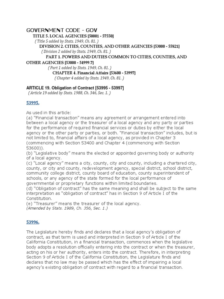 Government Code - Gov: (Amended by Stats. 1989, Ch. 356, Sec. 1.) | PDF ...