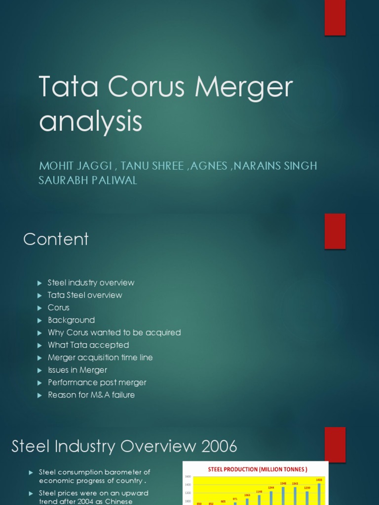 Tata Corus Acquisition and M&A | PDF | Mergers And Acquisitions | Steel