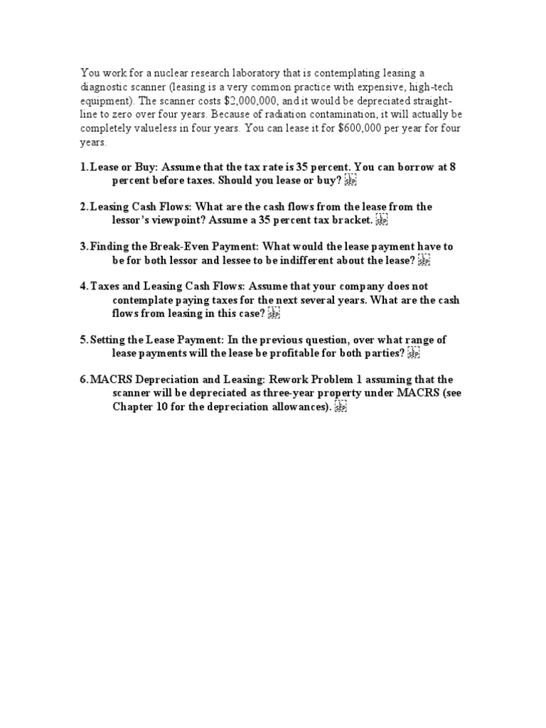 Practice Problem - Leases | PDF | Lease | Depreciation