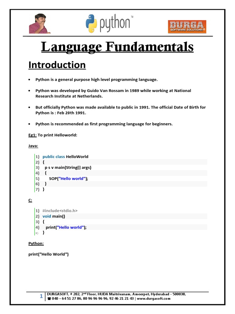 New Durga Python | PDF | Python (Programming Language) | Reserved Word
