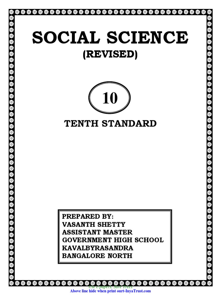 10th STD Social Science Notes Eng Version 2018-19 Vasanth Shetty PDF | PDF