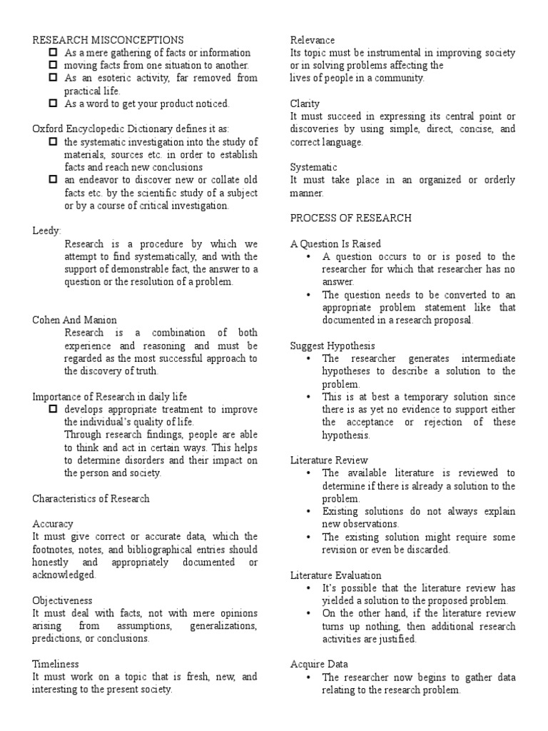 Research Misconceptions | PDF | Hypothesis | Qualitative Research