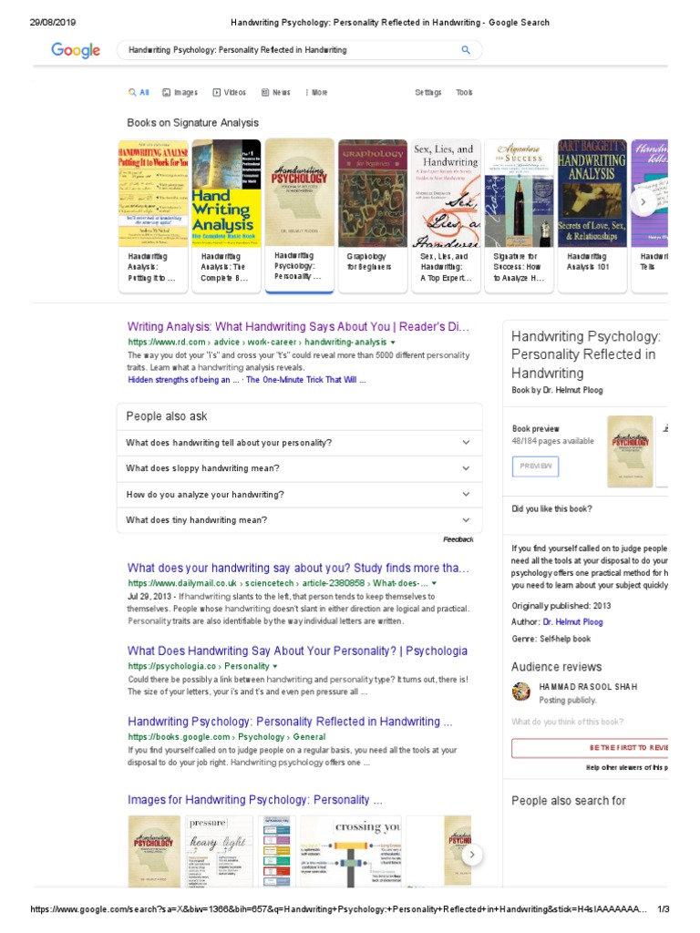 Handwriting Psychology - Personality Reflected in Handwriting - Google ...