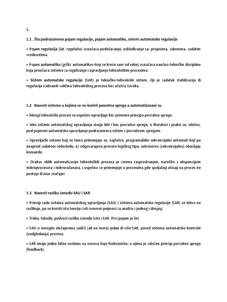 Automatsko Upravljanje | PDF