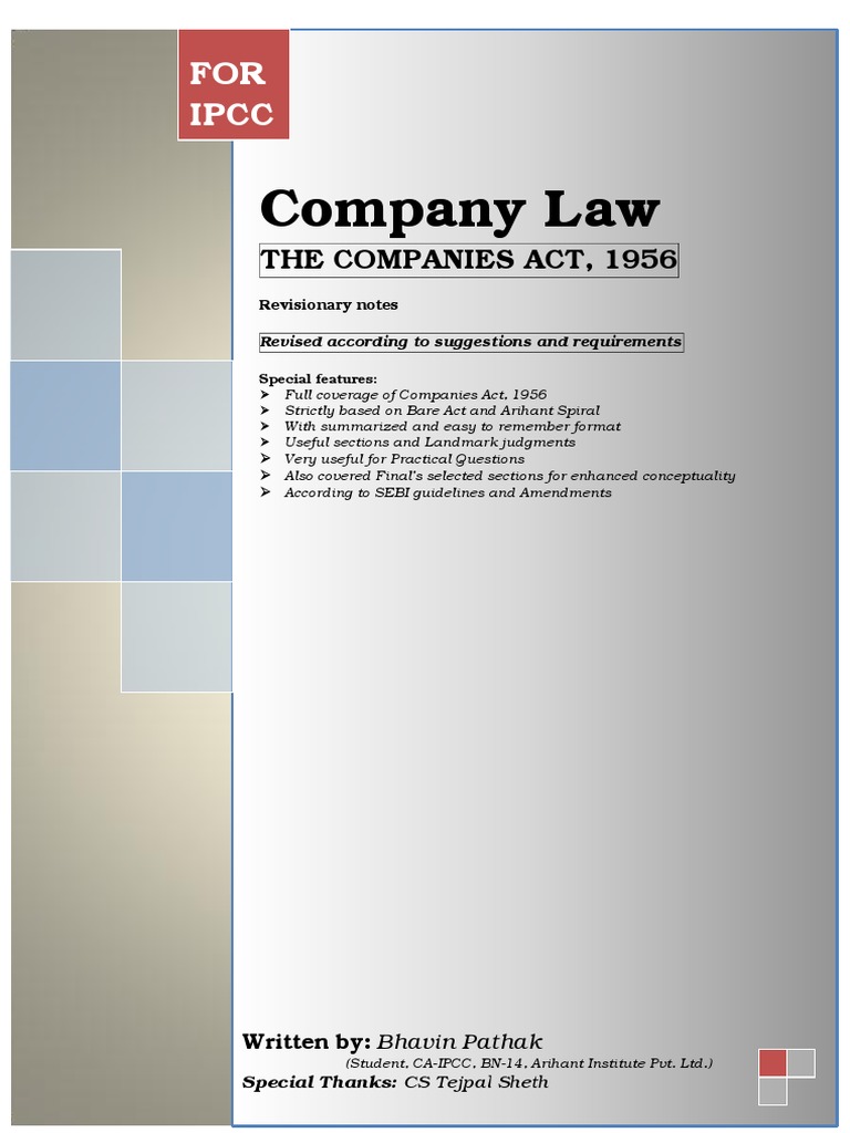20 Companies Act 1956 PDF | PDF | Corporations | Limited Company