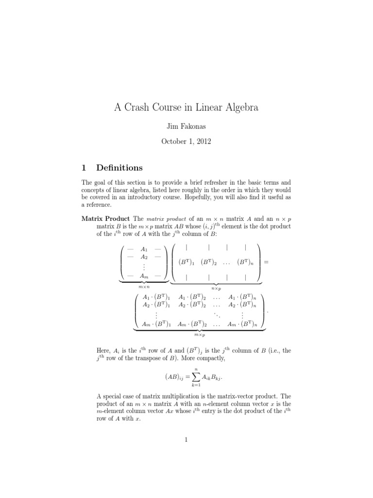 Linear Algebra Notes | Download Free PDF | Eigenvalues And Eigenvectors ...