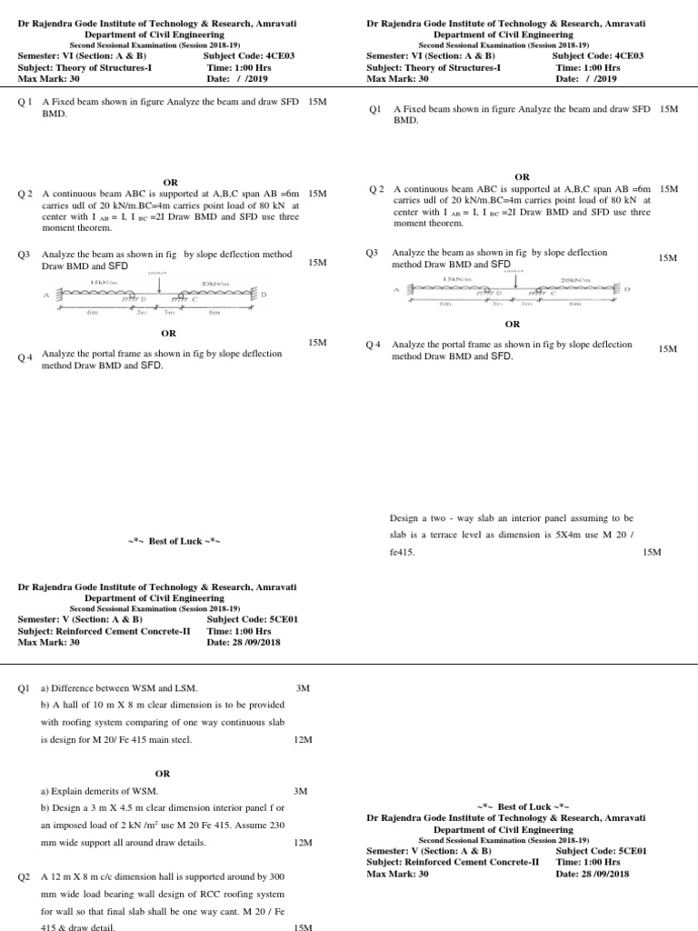 Second Sessional Examination (Session 2018-19) Second Sessional Examination (Session 2018-19 ...