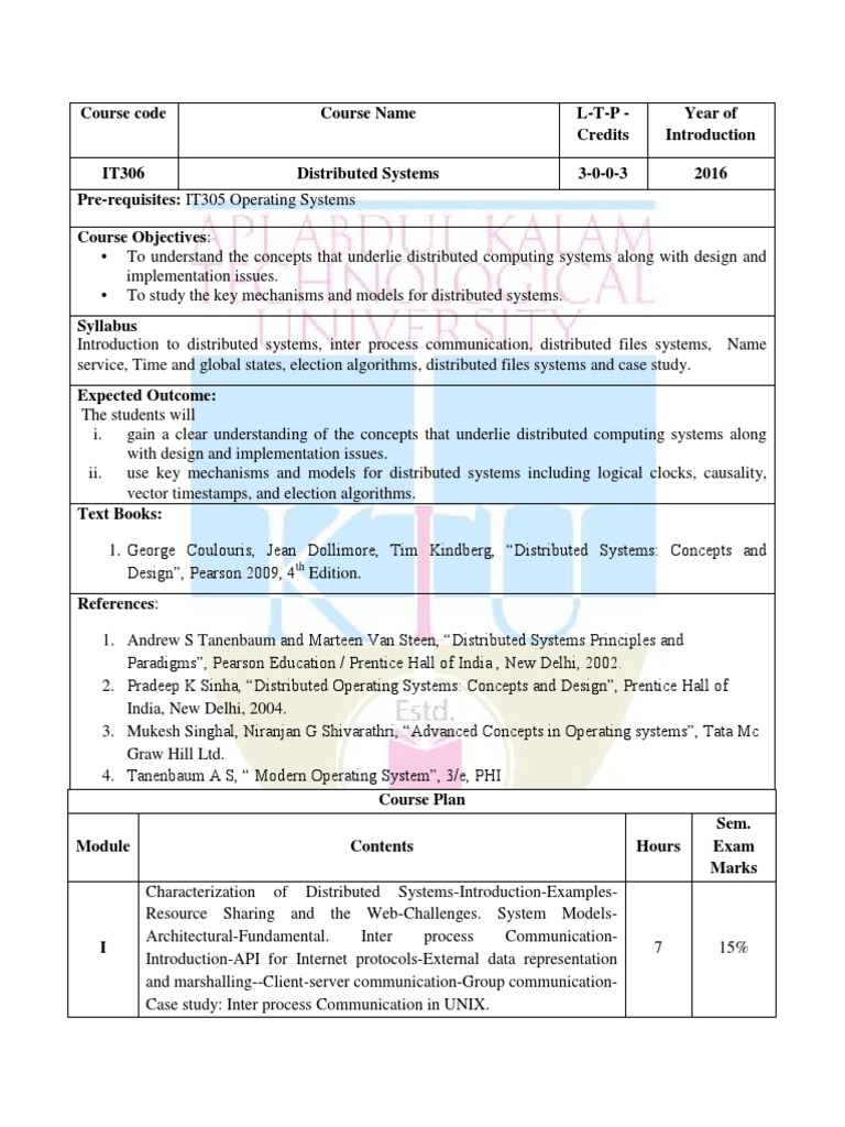 IT306 Distributed Systems | PDF | Distributed Computing | Common Object Request Broker Architecture