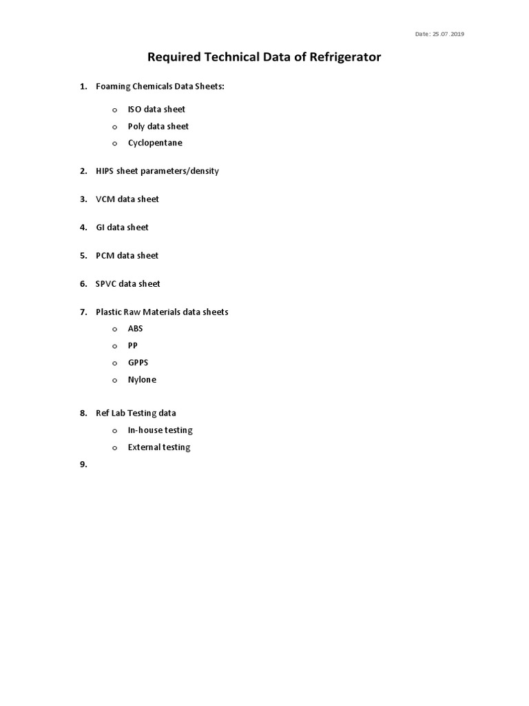 Data Required | PDF | Technology & Engineering