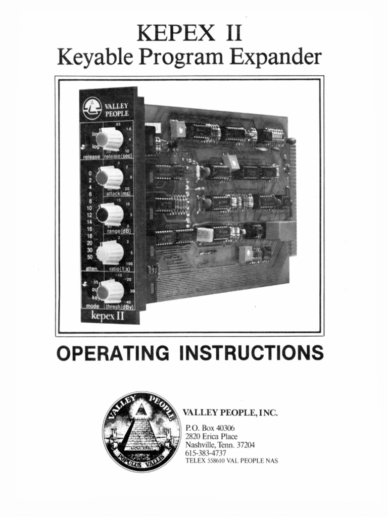 Valley People Kepex II Expander Manual | PDF