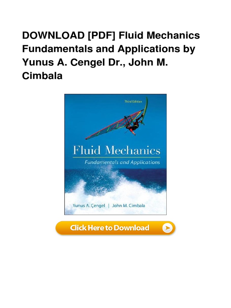 (PDF) Fluid Mechanics Fundamentals and Applications by Yunus A. Cengel ...