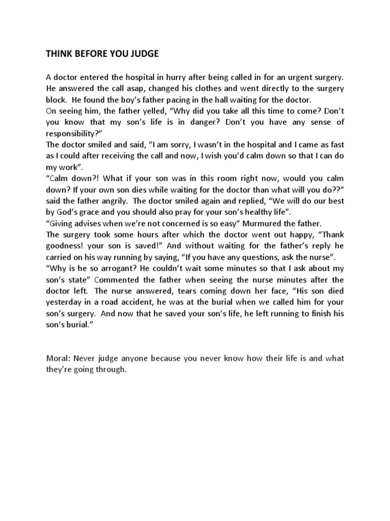 Think Before You Judge | PDF