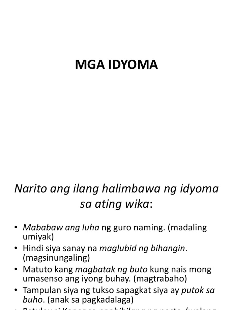 Mga Idyoma | PDF