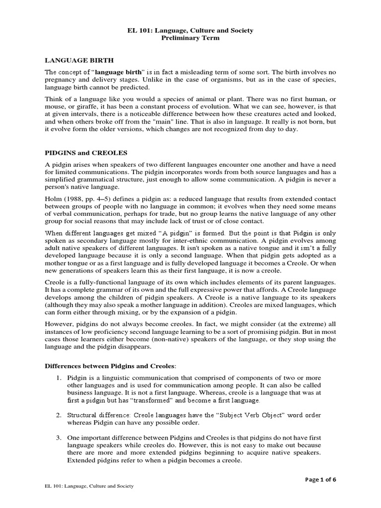 EL 101: Language, Culture and Society | PDF | Sociolinguistics | Symbols