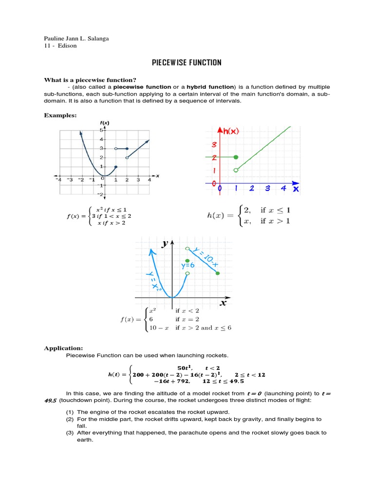 Piecewise Function | PDF | Function (Mathematics) | Rocket