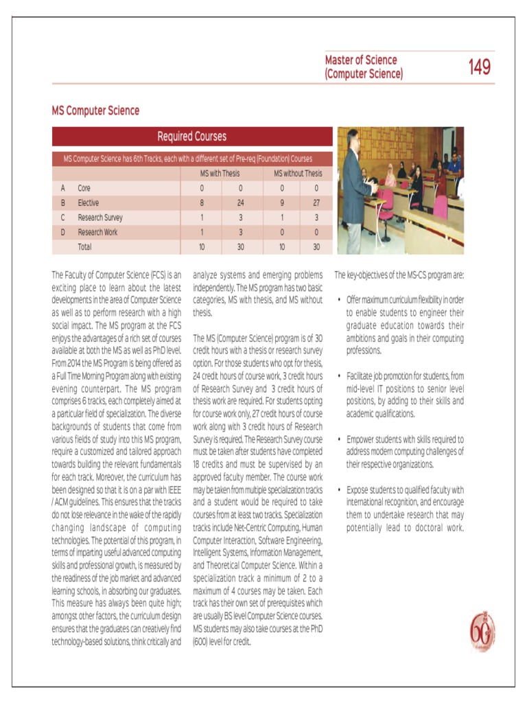 Master of Science (Computer Science) MS Computer Science: Required ...