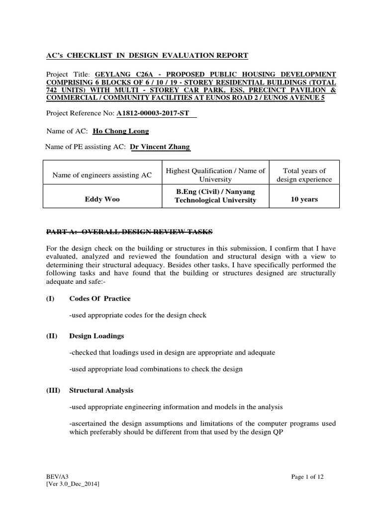 Bca Be Acchecklist | PDF | Beam (Structure) | Precast Concrete