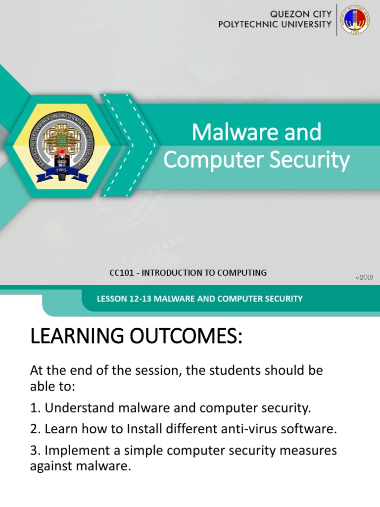 Malware and Computer Security: Cc101 - Introduction To Computing | PDF | Malware | Vulnerability ...