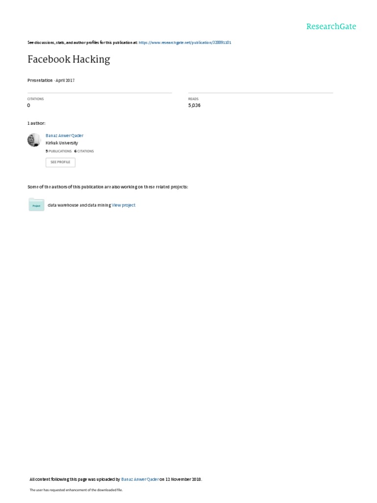 Facebook Hacking | PDF | Security Hacker | White Hat (Computer Security)