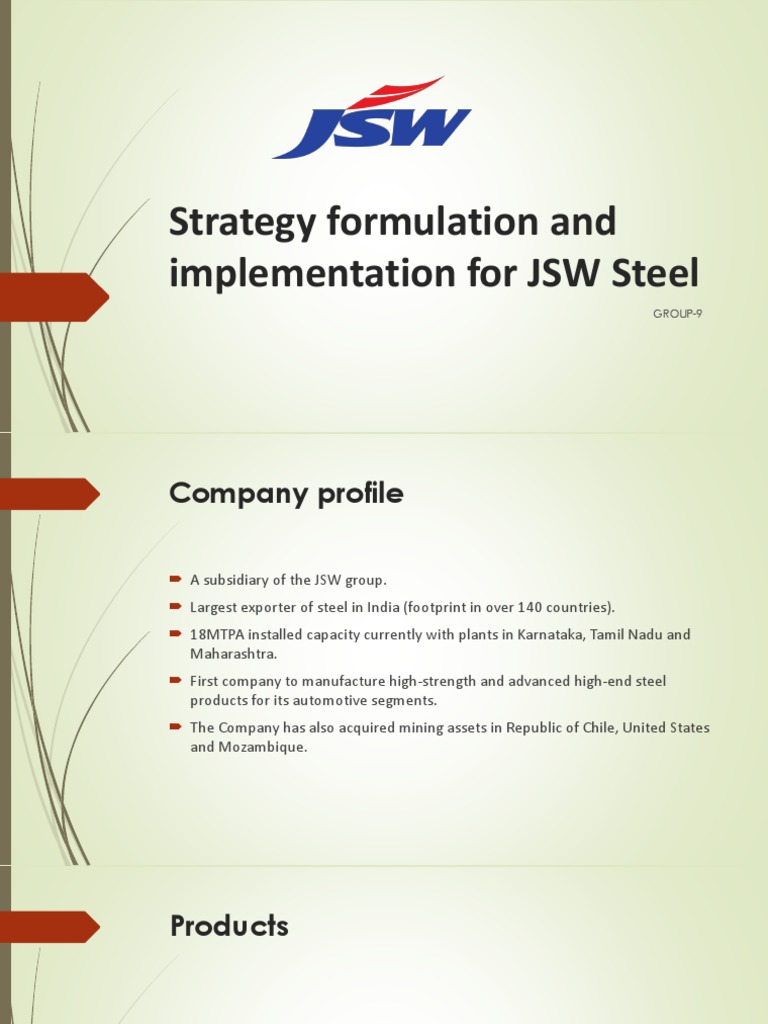 Strategy Formulation and Implementation For JSW Steel | PDF | Leverage ...