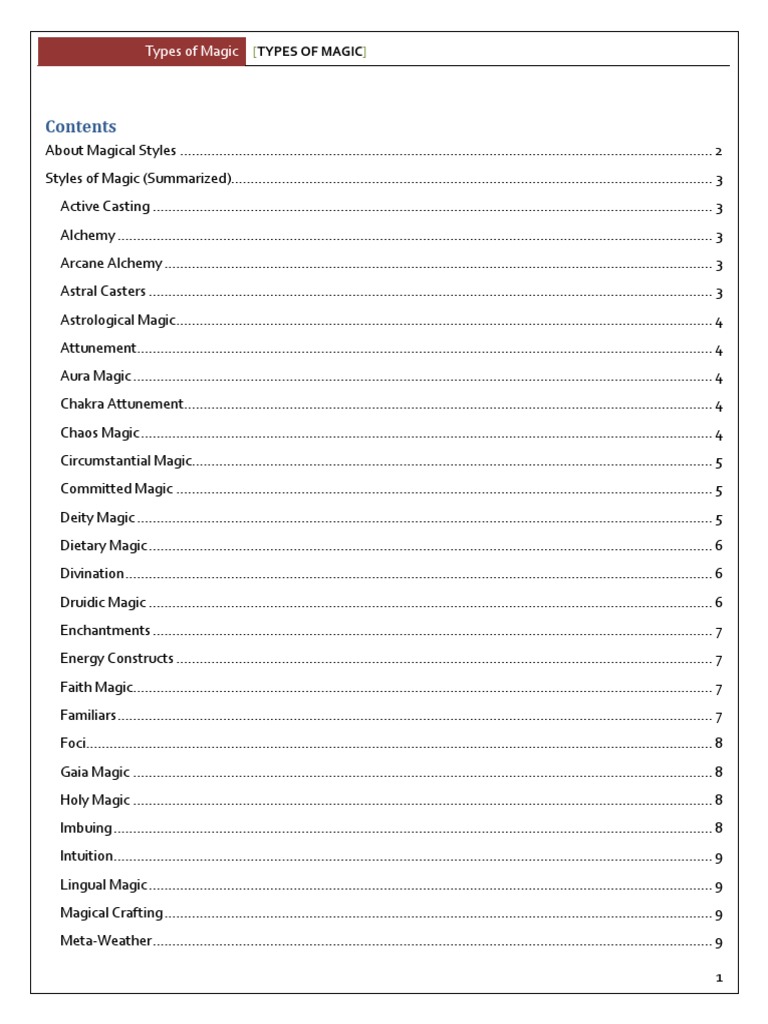 50 Magic Systems | PDF | Alchemy | Chaos Theory